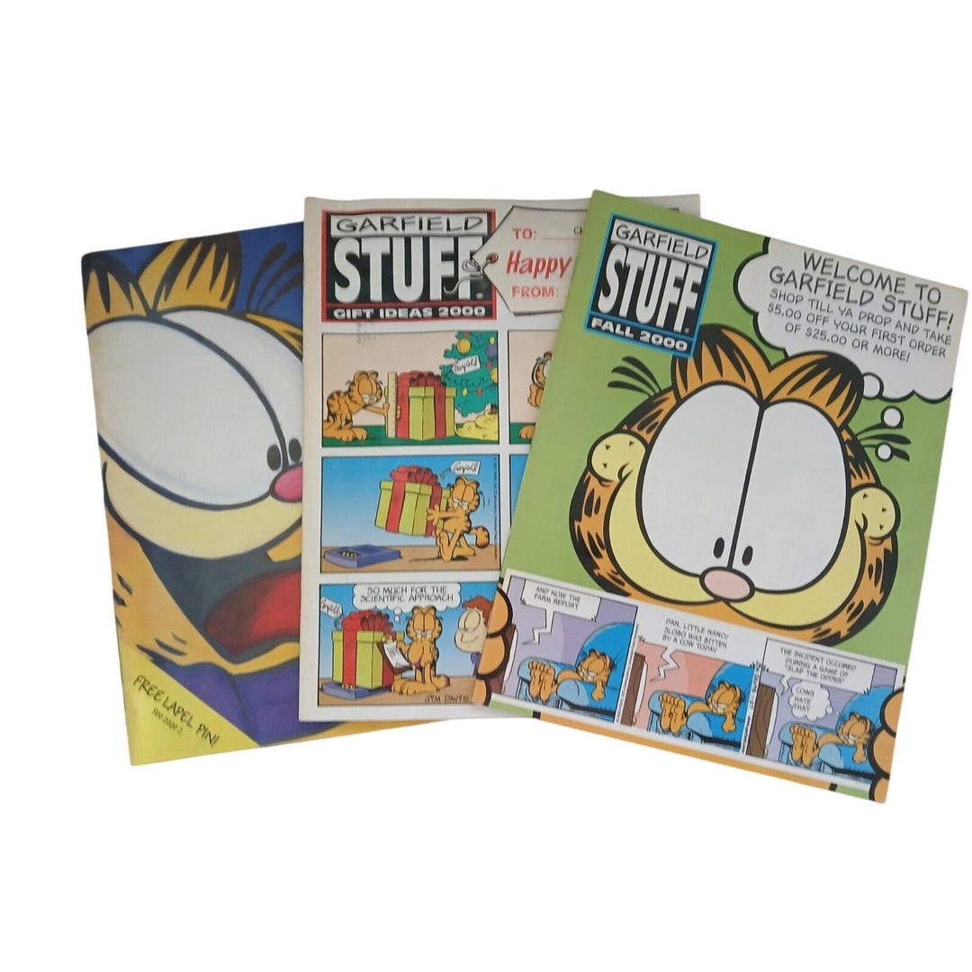 Vintage Garfield Club Stuff & Big Fat Hairy News - Lot of 3 - Etsy