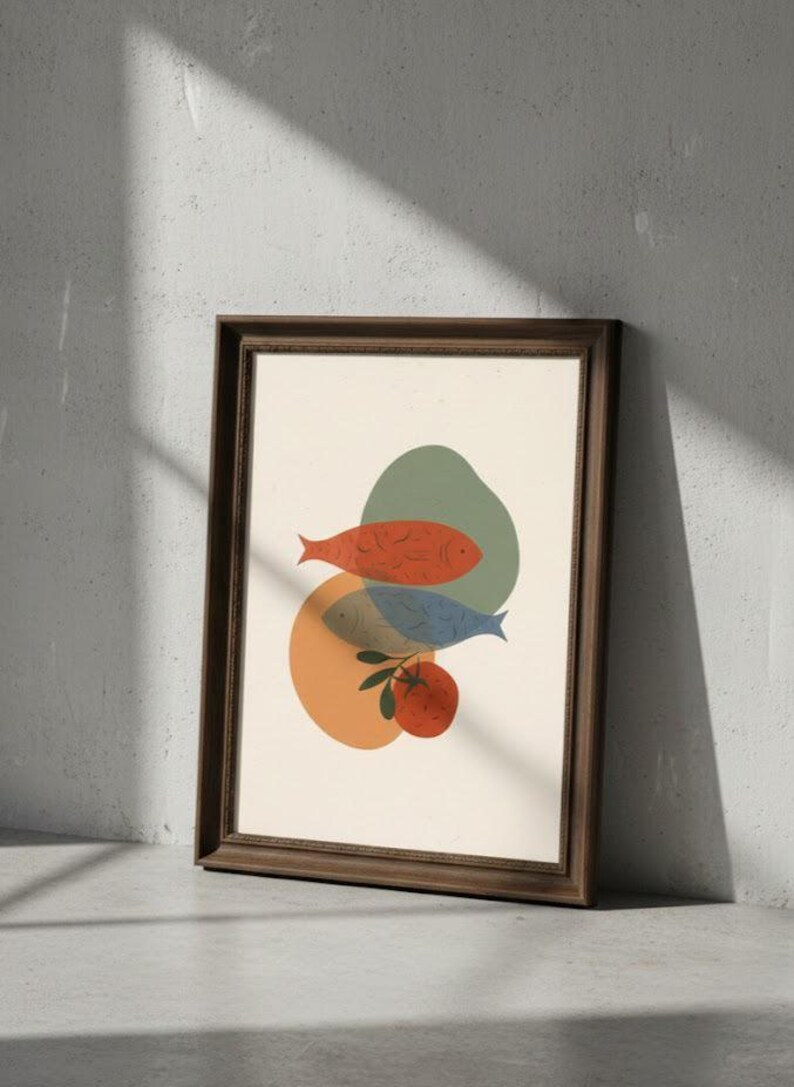 Abstract Tomato Fish Kitchen Art Digital Print - Etsy