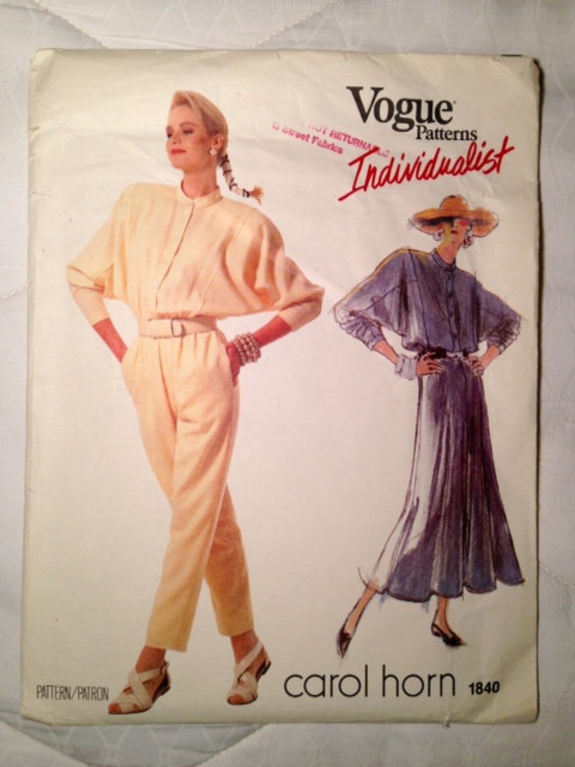 Vogue 1840 Carol Horn Rare Pattern Jumpsuit Modest Dress Vintage 80s ...