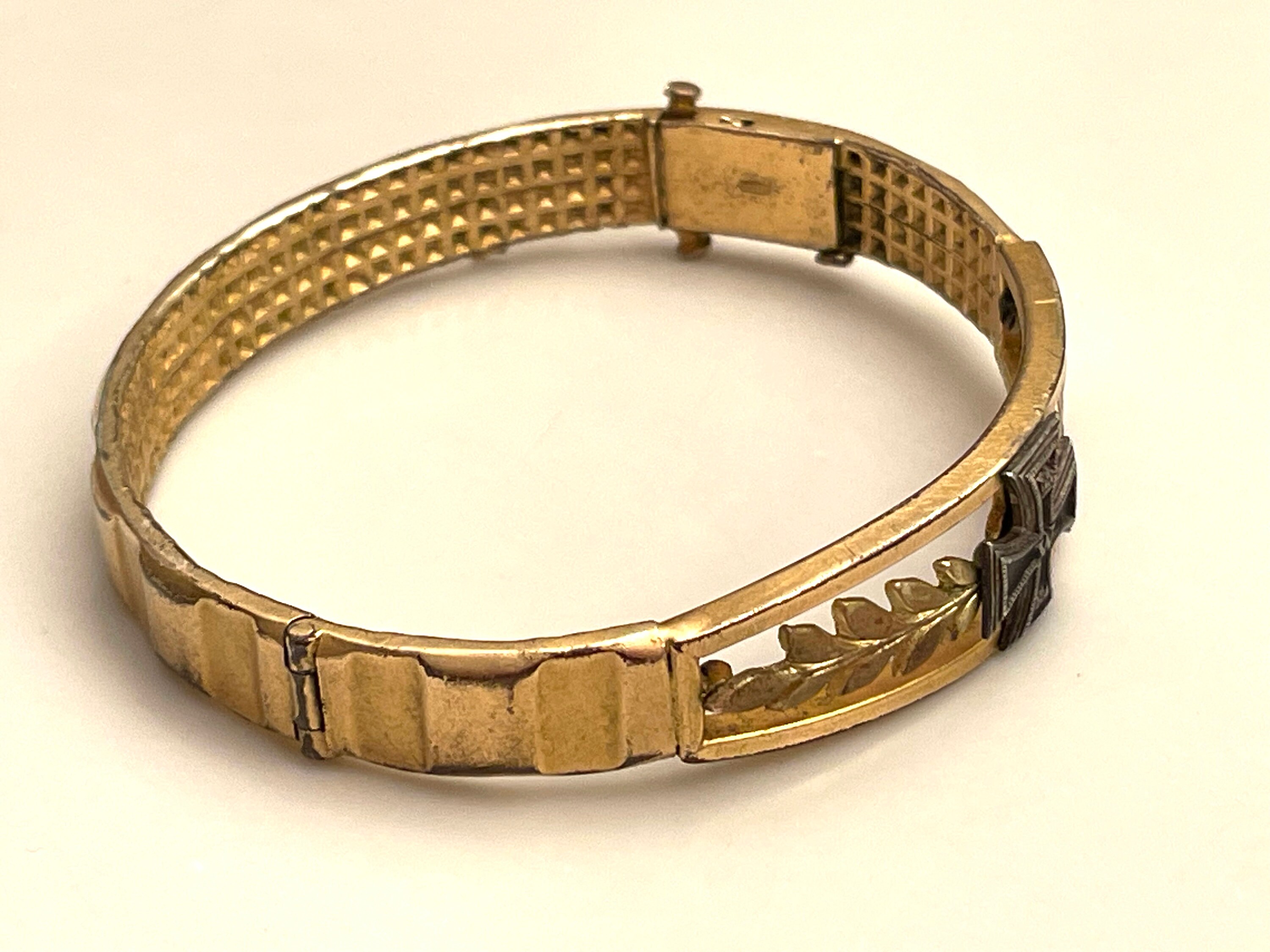 WWI German Iron Cross Bracelet, 1914, Gold Plated Artillery Shell ...