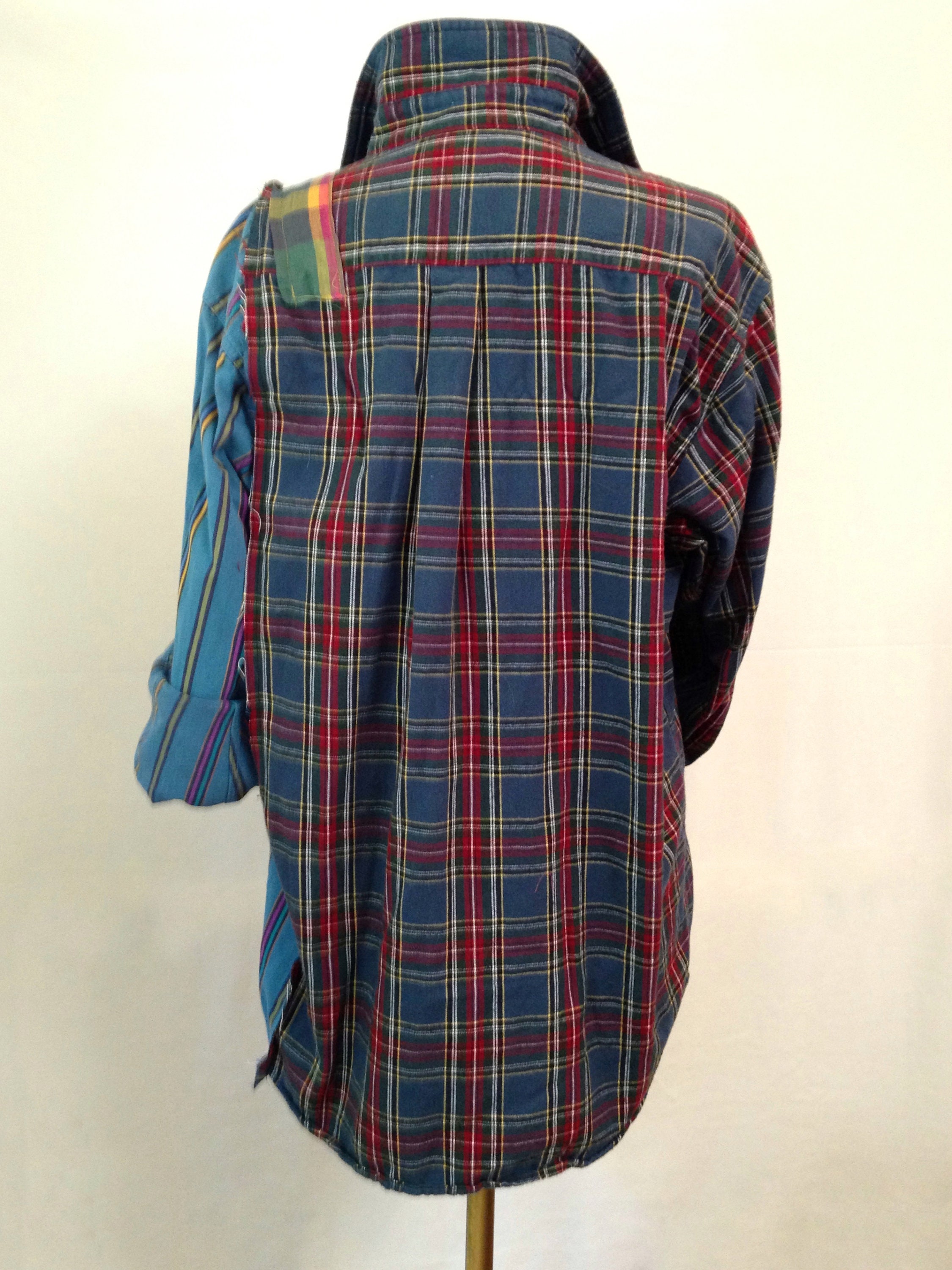 Streetwear, Frankenshirt, Shirt Jacket, Upcycled Refashioned Rebuilt ...