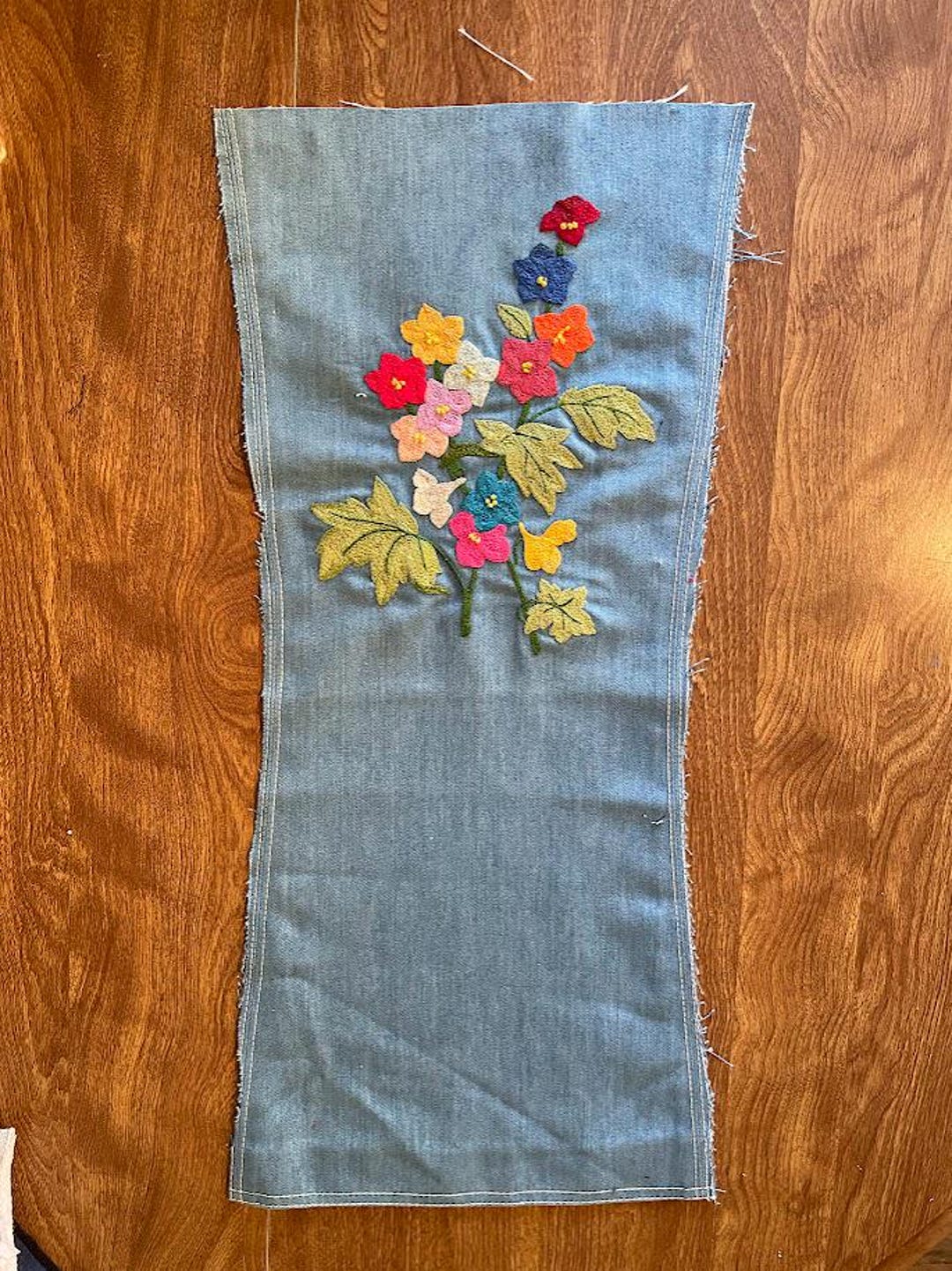 Vintage Salvage Embroidered Denim Patch - Etsy