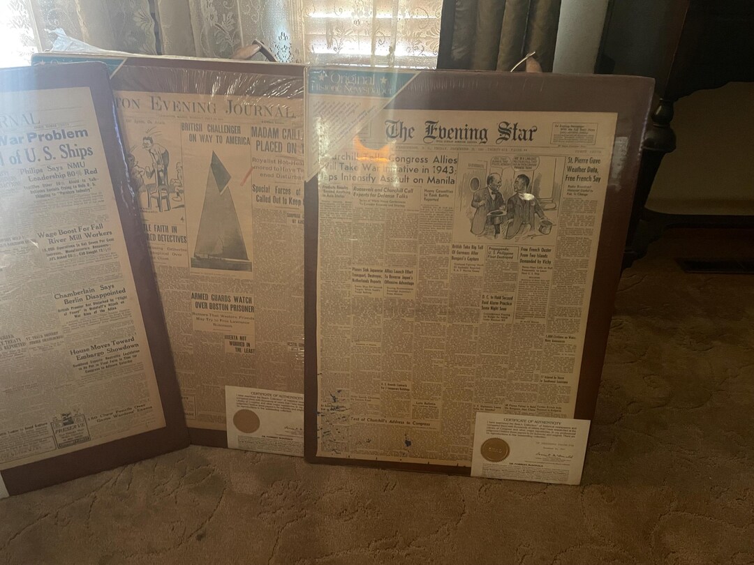 Vintage Historic Front Cover Newspapers From 1850-1950’s - Etsy