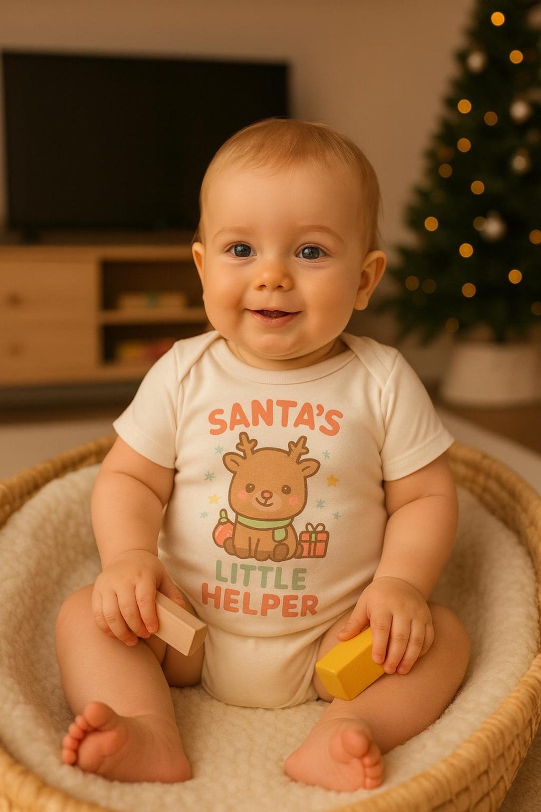 Santa’s Little Helper Baby Christmas Bodysuit - Etsy