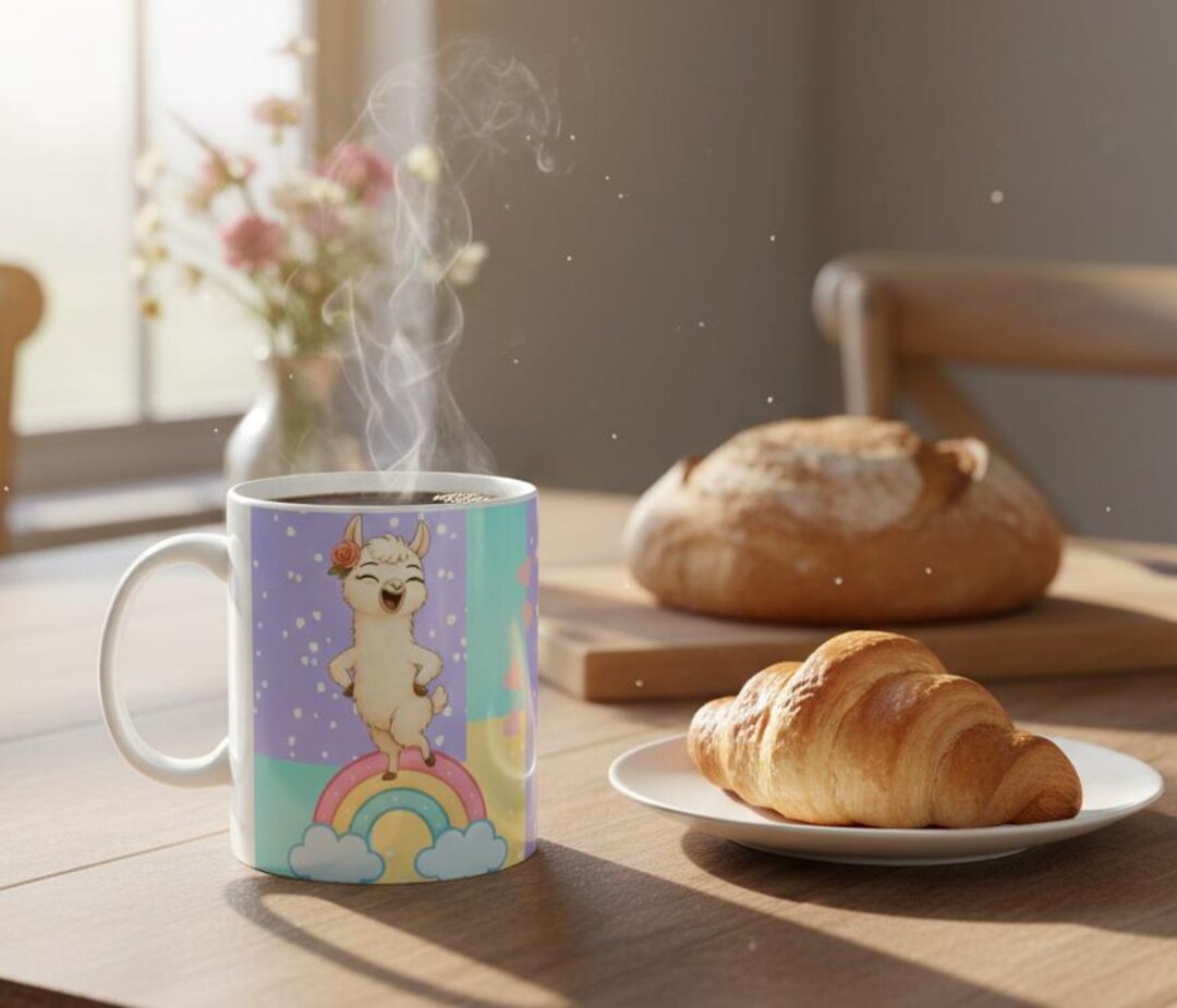 Cute Llama Mug – Aesthetic Coffee Cup, Cozy Gift for Coffee Lovers ...