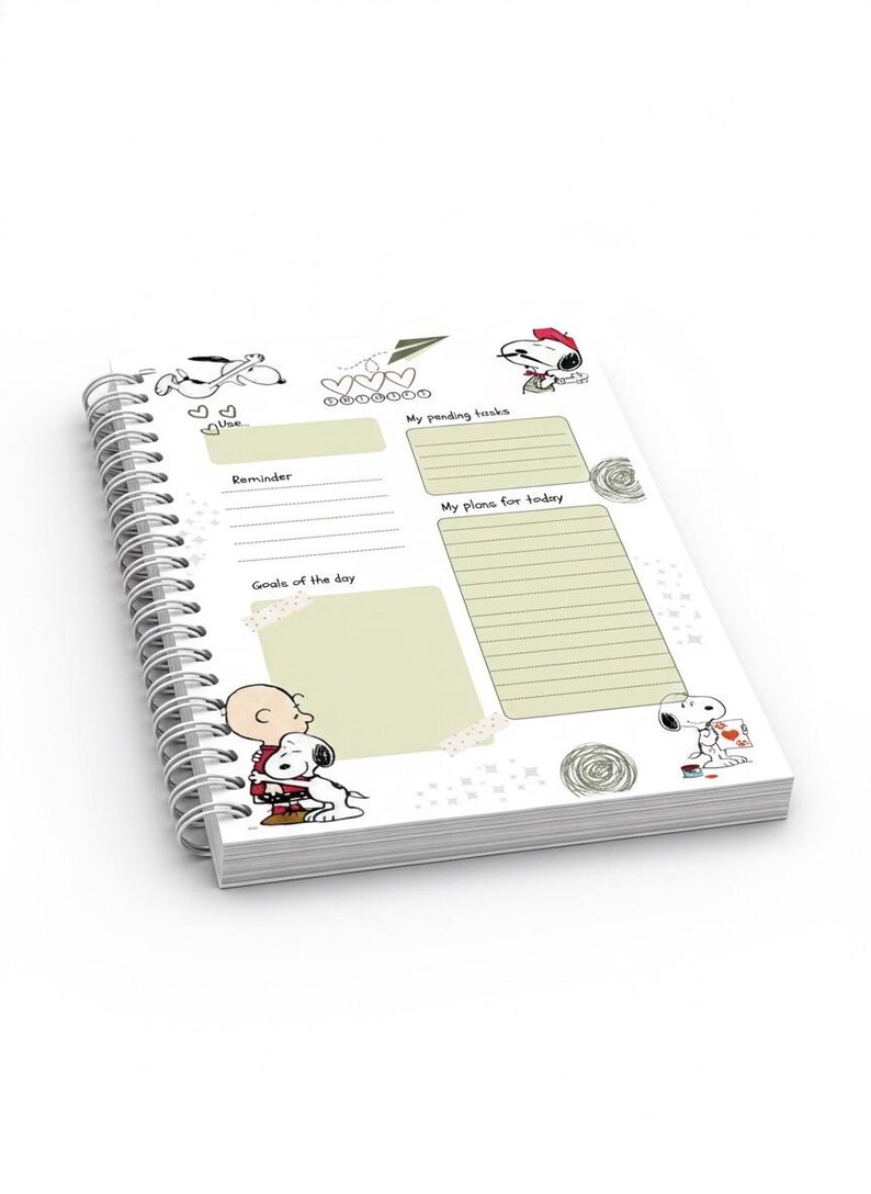 Snoopy Inspired Undated Planner |monthly & Daily Layout Cute Organizer ...