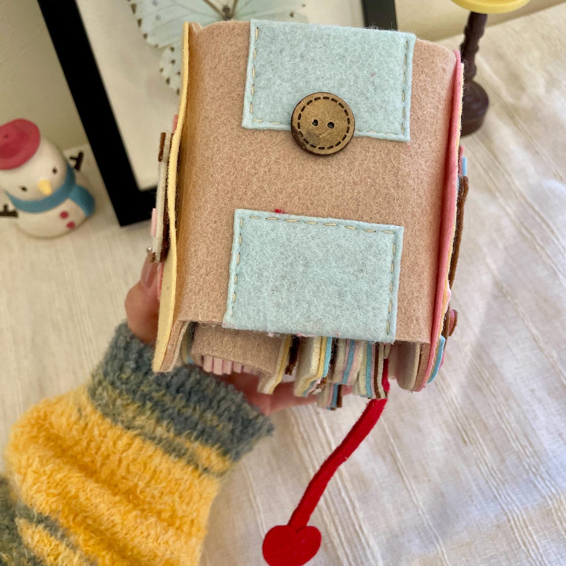 Handmade Cute Little Bear Felt Photo Album: Pastel Scrapbook Christmas ...