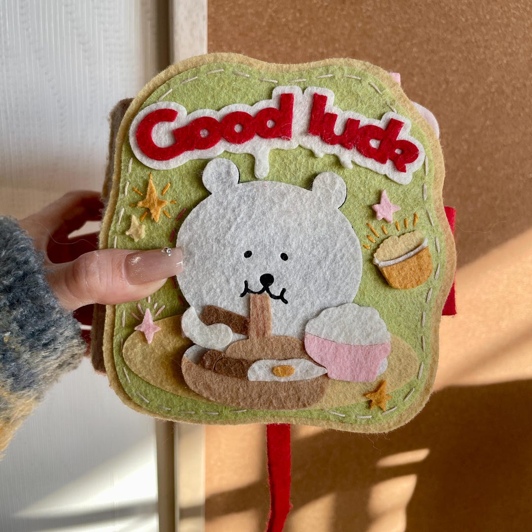 Handmade Felt Photo Album: Pastel Scrapbook Gift With Cute Bear ...