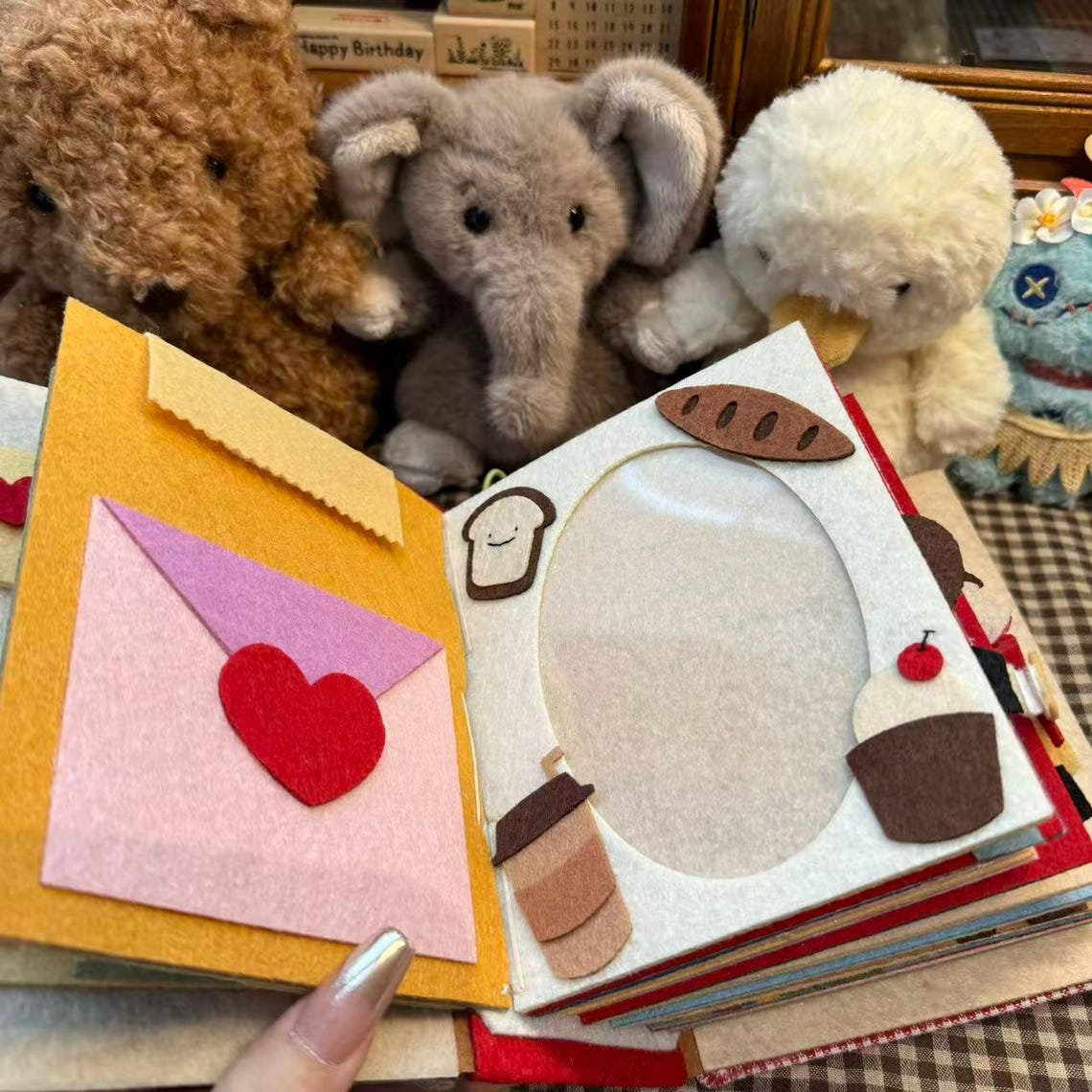 Handmade Valentine's Day Felt Photo Album: Pastel Scrapbook Anniversary ...
