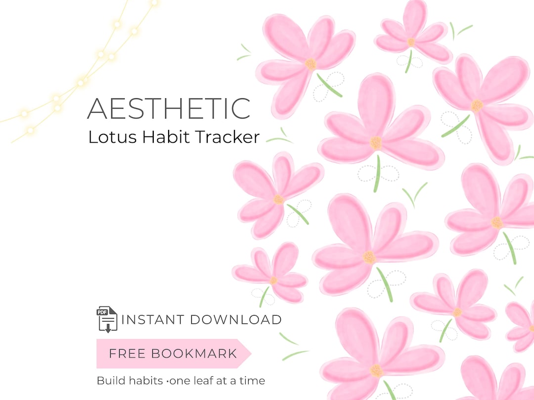 Lotus Habit Tracker Printable • Lotus Flower Painting • Digital ...