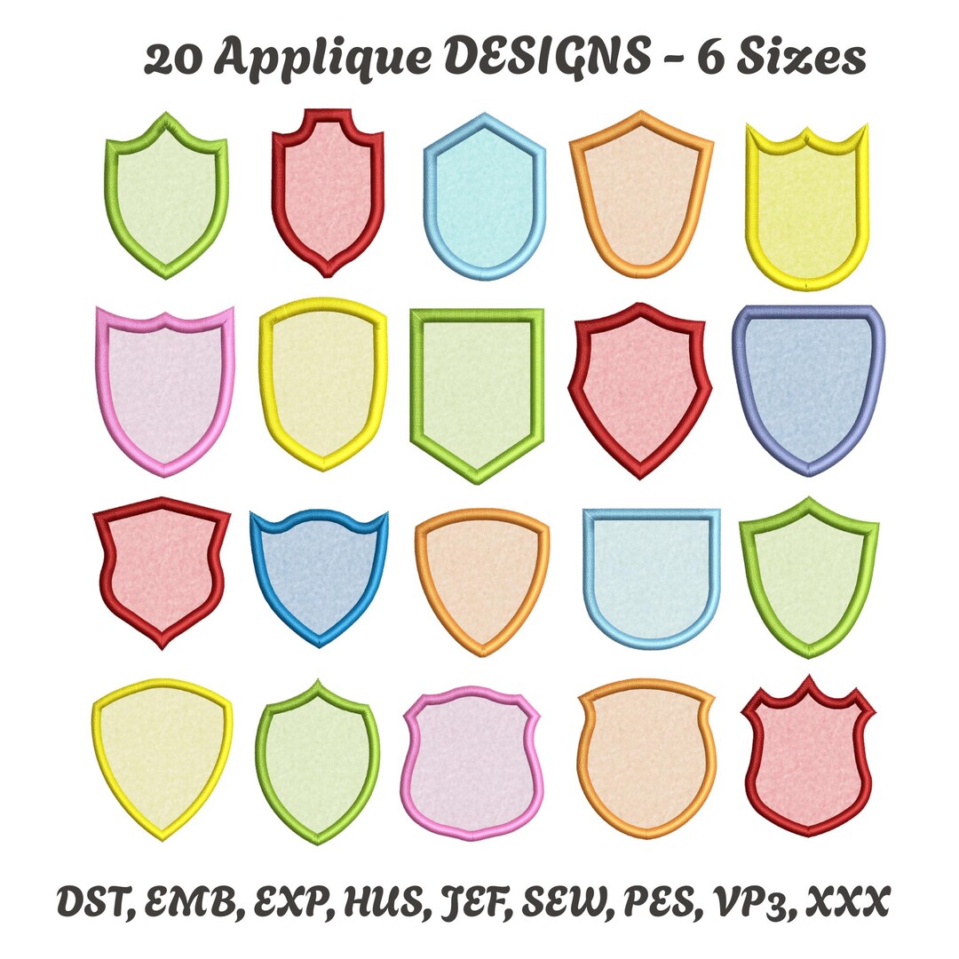 20 Applique Shapes Machine Embroidery Designs, Applique Frames Design ...