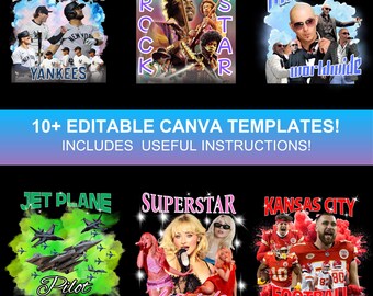 Editable Bootleg T-shirt Template | Canva Rap Tee Bundle - Etsy