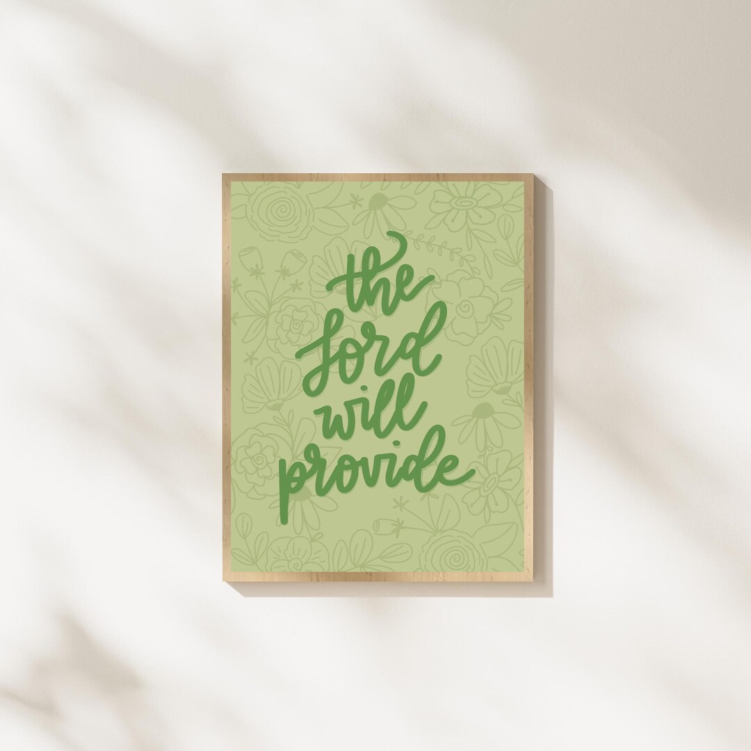 The Lord Will Provide Wall Art, Christian Scripture Digital Download ...