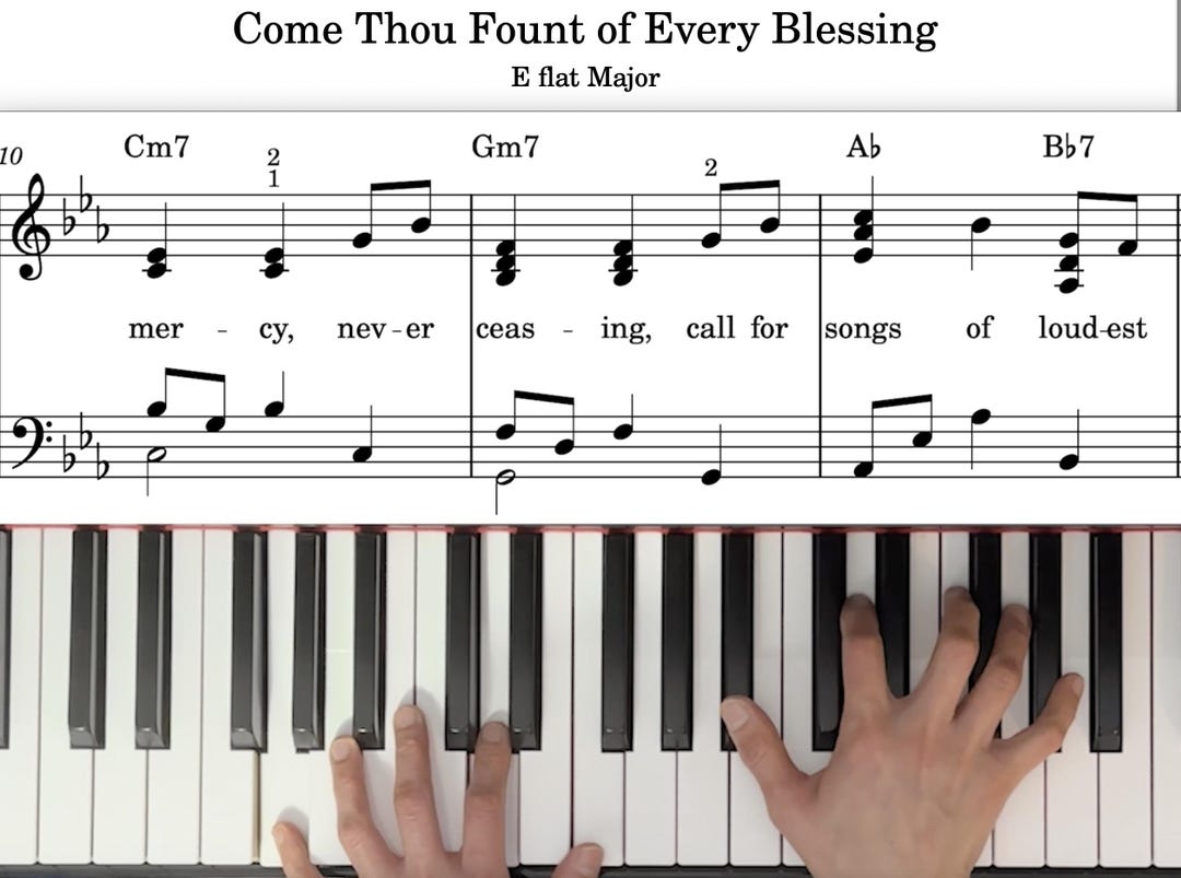Come Thou Fount Piano Sheet Music | Intermediate Hymn Arrangement - Etsy