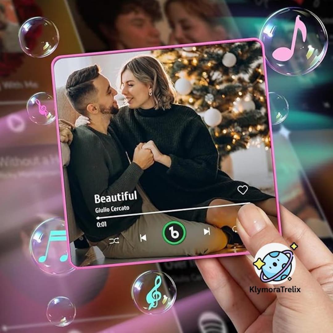 Custom Music Album Fridge Magnet, Personalized Photo Spotify Song ...