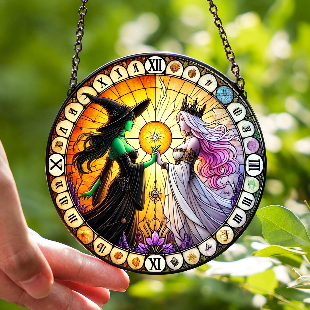 Wicked Suncatcher Glass, Witches of Oz Window Hanging, Wicked Musical ...