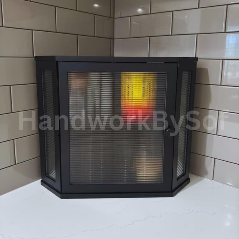 Corner Bread Box for Kitchen Countertop | Wooden Bread Box | Kitchen ...