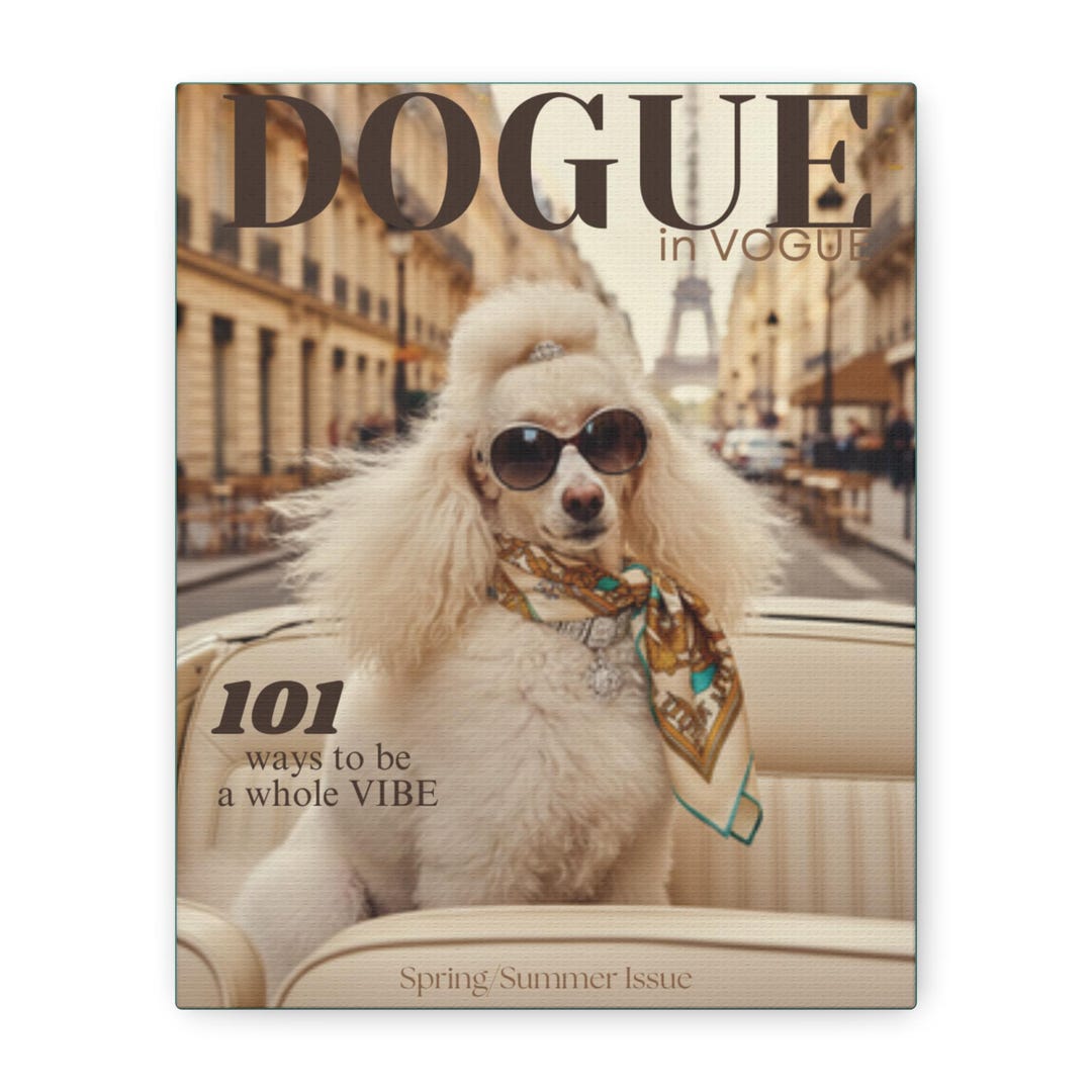 Dogue in Vogue Poodle Magazine Cover Canvas - Etsy