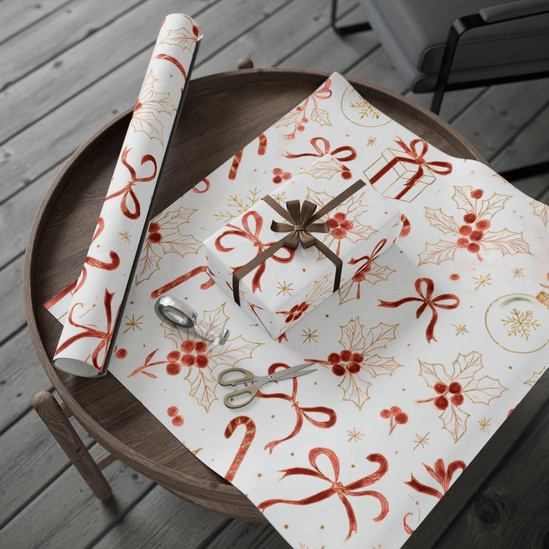Hand Painted Floral Pattern Wrapping Paper | Long Roll, Watercolor ...
