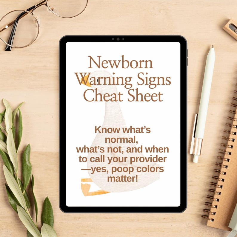 Newborn Warning Signs Cheat Sheet | Baby Poop Color Decoder | Infant ...