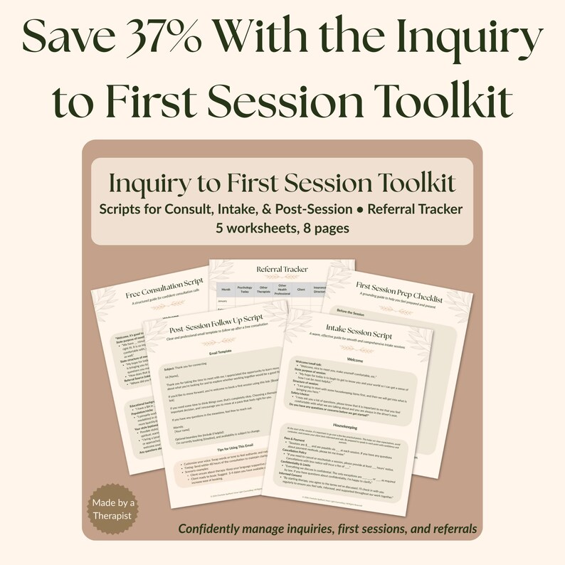 Intake Session Script for Therapists | First Session Template | Private ...