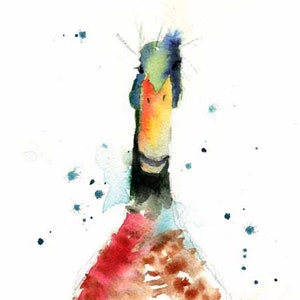 Duck Watercolor Print, Canvas, Poster, Indian Running Duck, Bird Print ...