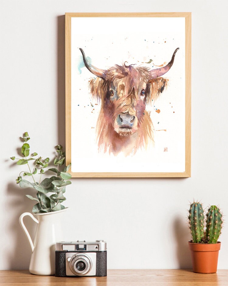 Highland Cow Print Canvas Poster Farmhouse Decor Farmhouse - Etsy