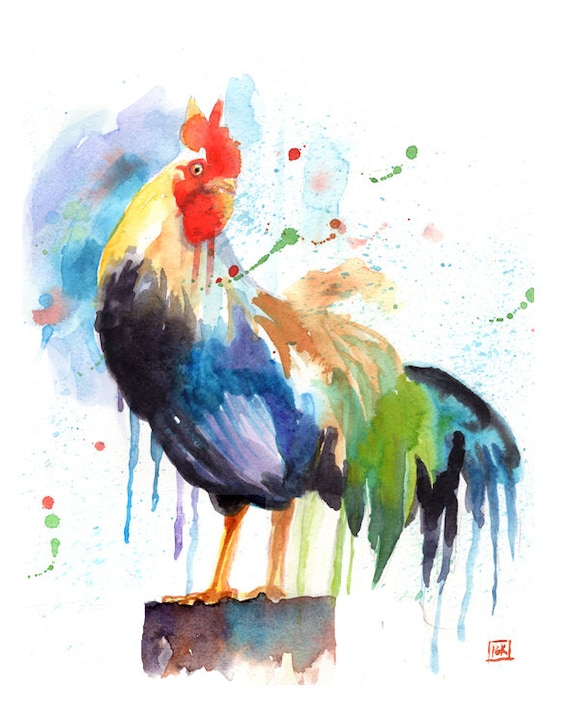 Rooster Print Poster Rooster Wall Art Rooster Art - Etsy