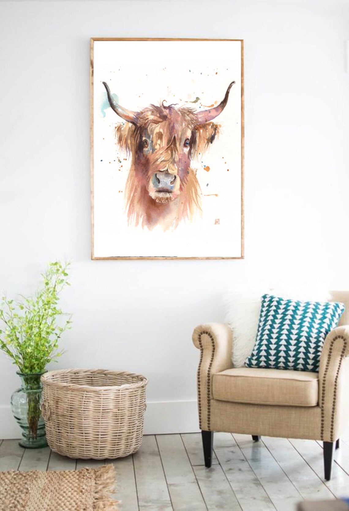 Highland Cow Print Canvas Poster Farmhouse Decor Farmhouse - Etsy