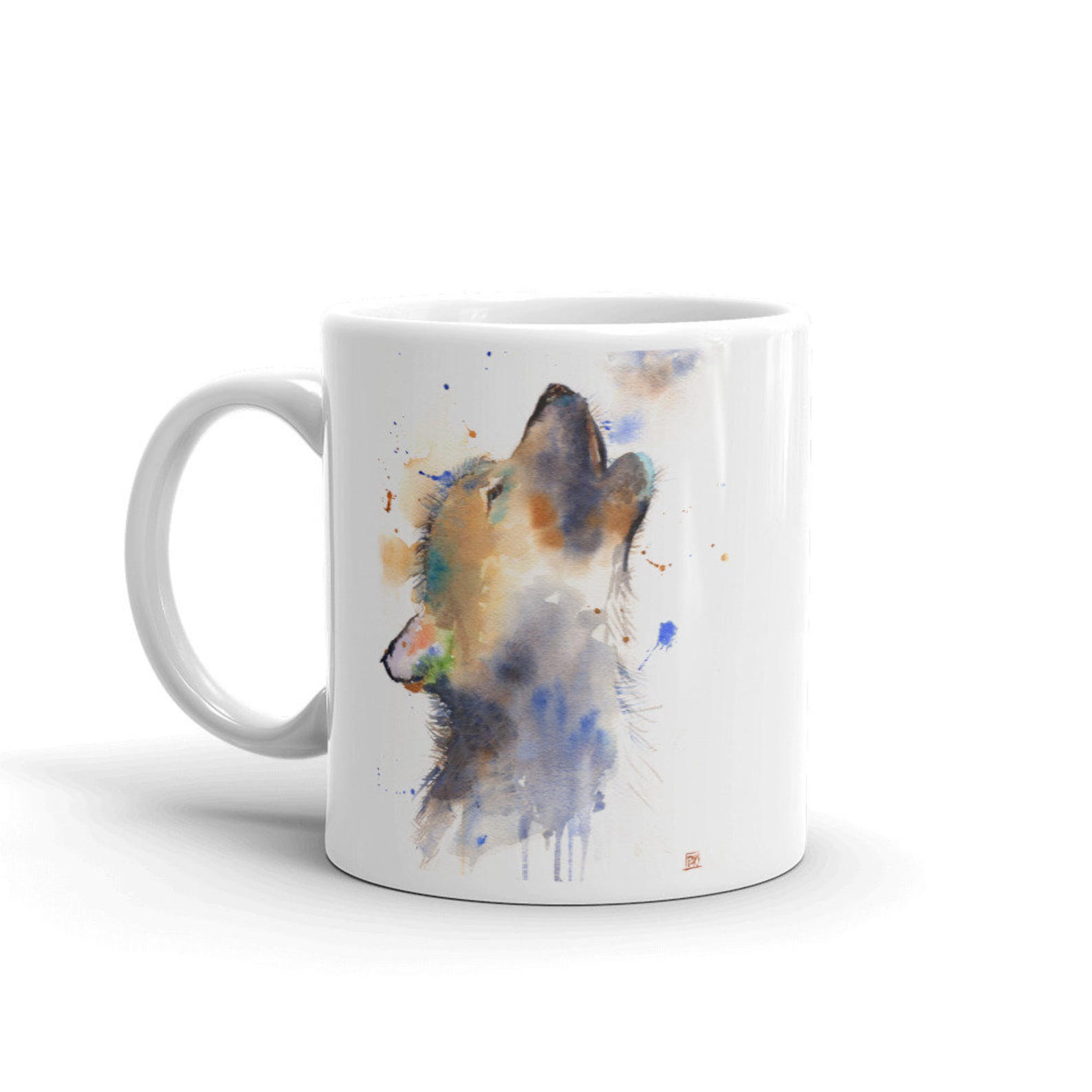 Wolf Mug, Howling Wolf Mug, Wolf Pup, Coffee Cup, Wolf Cub, Howling ...