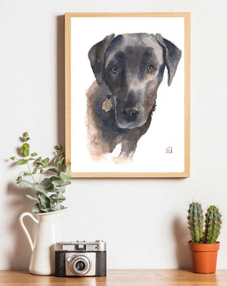 Black Lab Watercolor Print Black Lab Art Dog Print Dog Art - Etsy