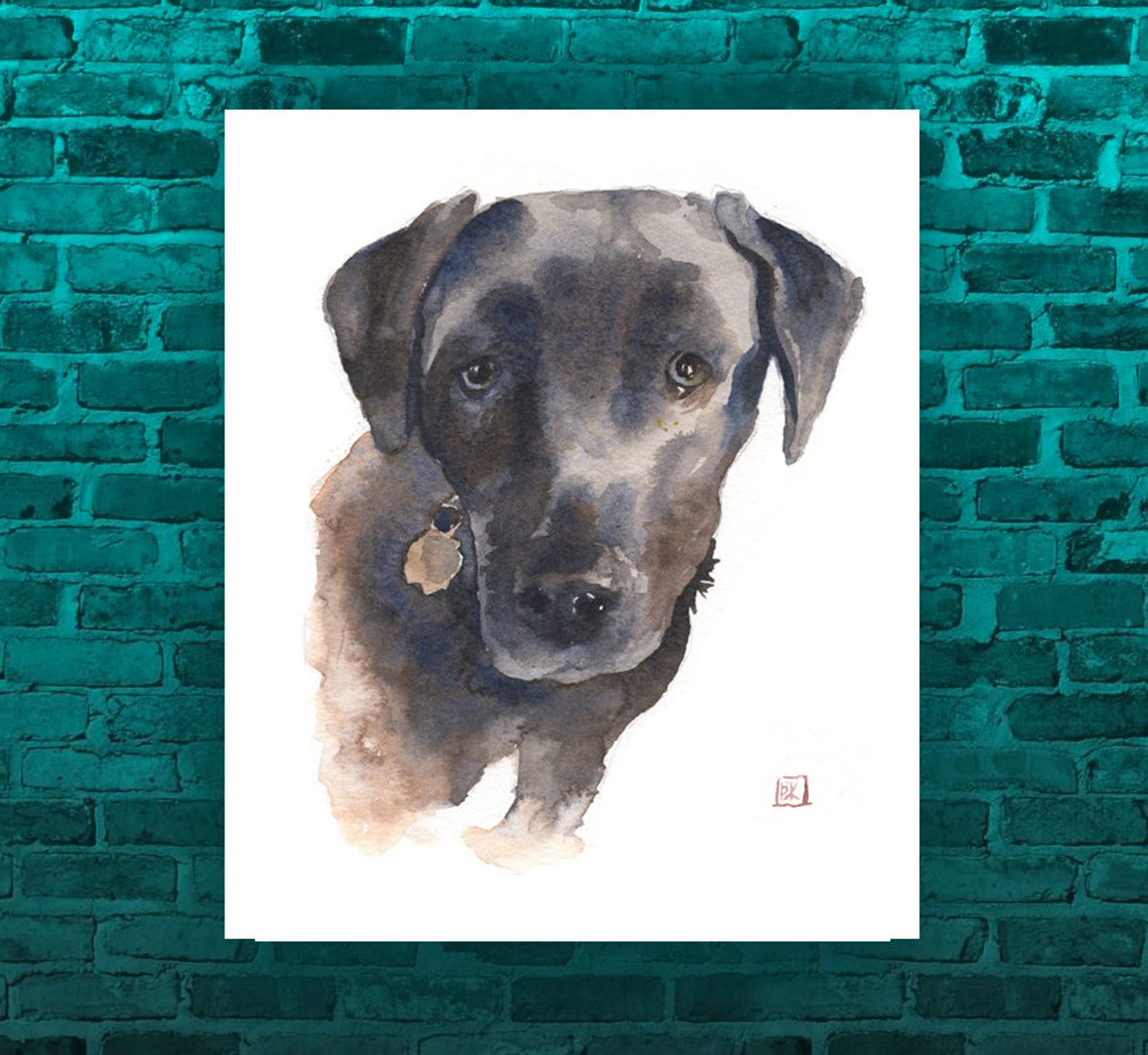 Black Lab Watercolor Print Black Lab Art Dog Print Dog Art | Etsy