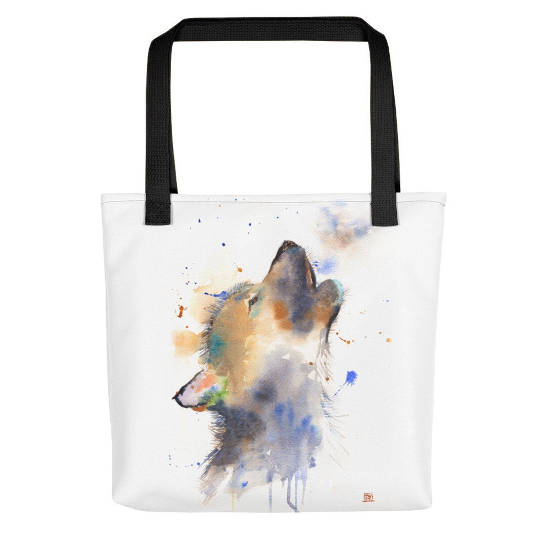 Howling Wolf Tote Bag, Howling Wolf Tote Bag, Wild Animal Tote ...