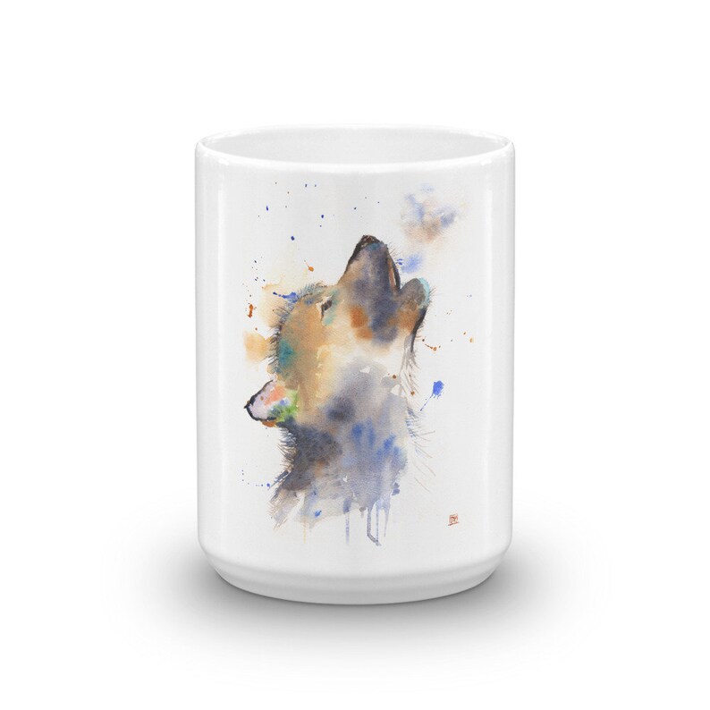 Wolf Mug, Howling Wolf Mug, Wolf Pup, Coffee Cup, Wolf Cub, Howling ...