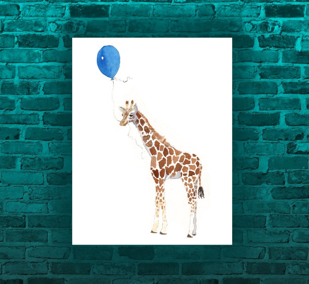 Giraffe Print, Giraffe Watercolor Print, Giraffe Art Print, Giraffe ...
