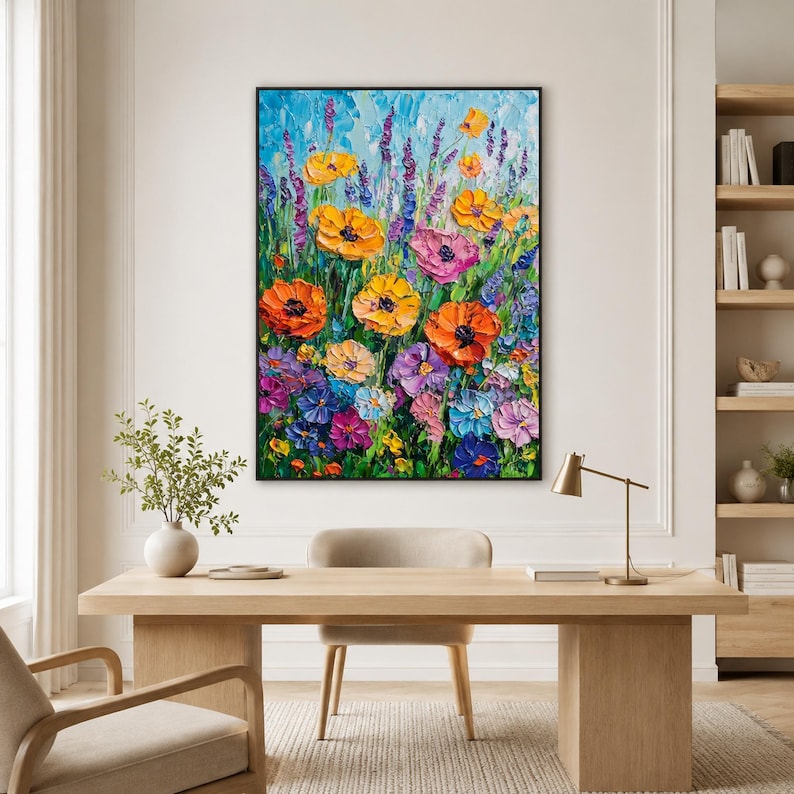 Hand painted Flower Oil Painting Bright Spring Floral Wall Art hand-painted-flower-oil-painting-bright-spring-floral-wall-art