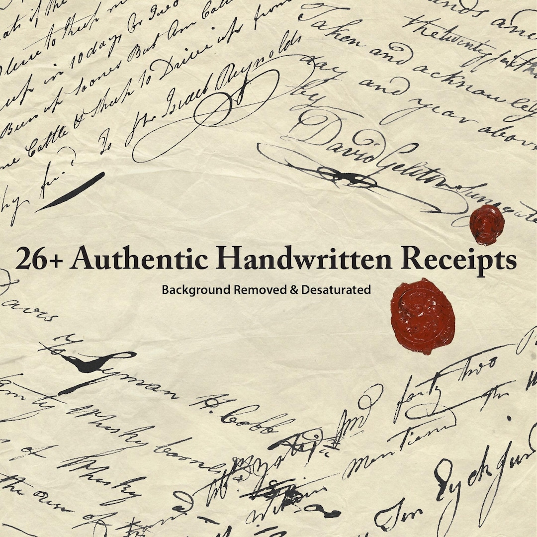 26 Antique Handwritten Receipts, Vintage Ephemera PNG (digital Download ...