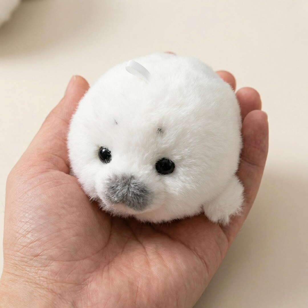 Soft White Seal Plush Toy | Mini Nursery Decor | Kawaii Desk Companion ...