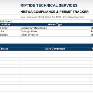 NRSWA Permit Tracker | UK Highway Compliance | Street Works Template ...