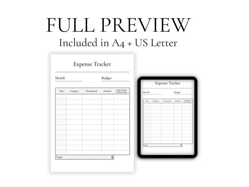 Expense Tracker Printable Freebie, Budget Tracker PDF, Expense Log ...