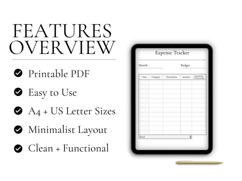 Expense Tracker Printable Freebie, Budget Tracker PDF, Expense Log ...