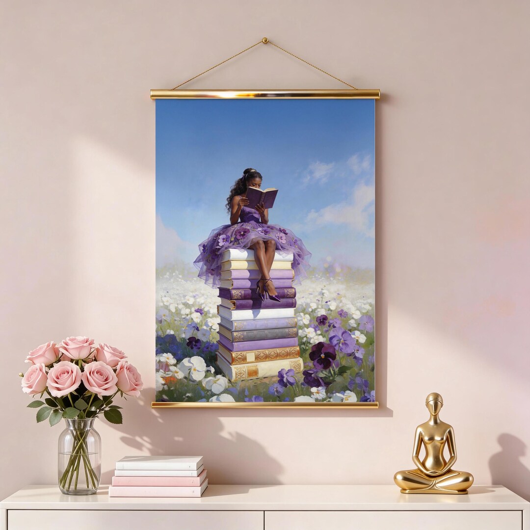 Black Woman Art Print: Lavender Daydream Scene (multiple Sizes) - Etsy