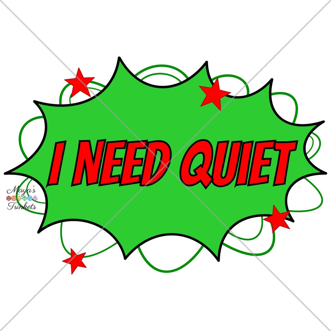 I Need Quiet Comic Burst Digital PNG Download - Etsy