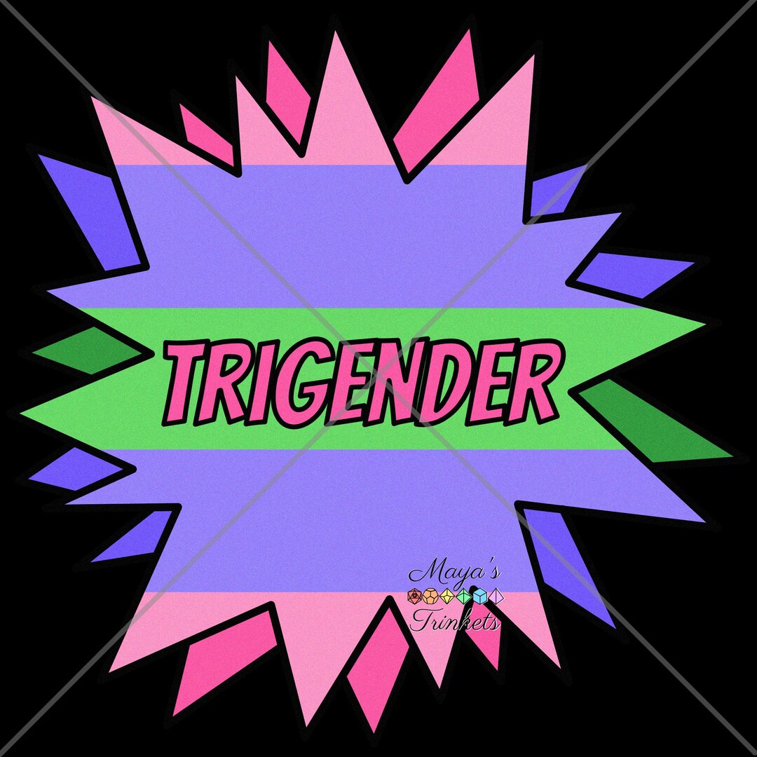 Trigender Comic Burst Digital PNG Download - Etsy