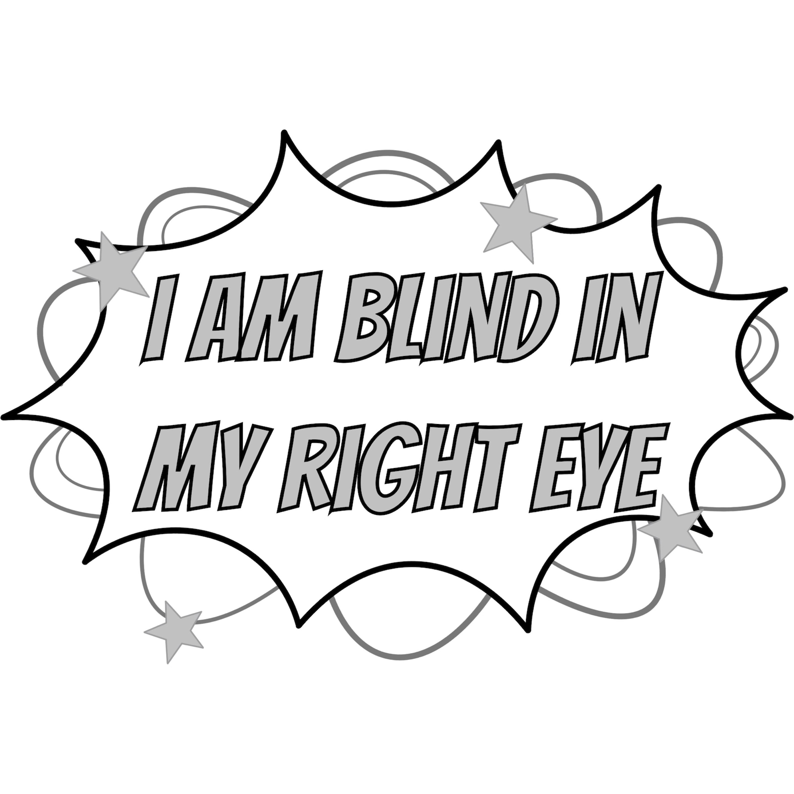 I Am Blind in My Right Eye Comic Burst Digital PNG Download - Etsy