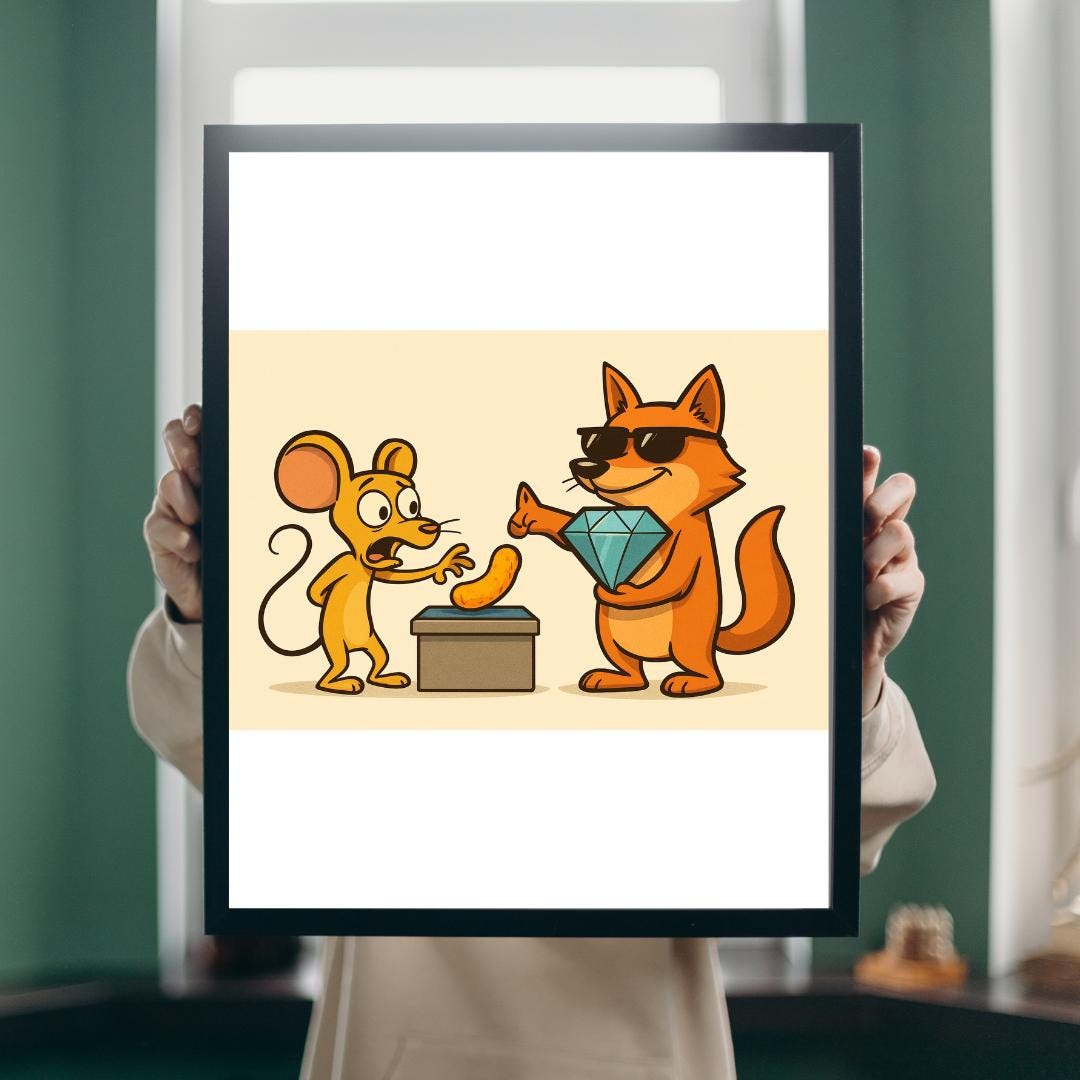 Funny Museum Heist Printable Art – Mouse and Fox Cartoon Poster - Etsy