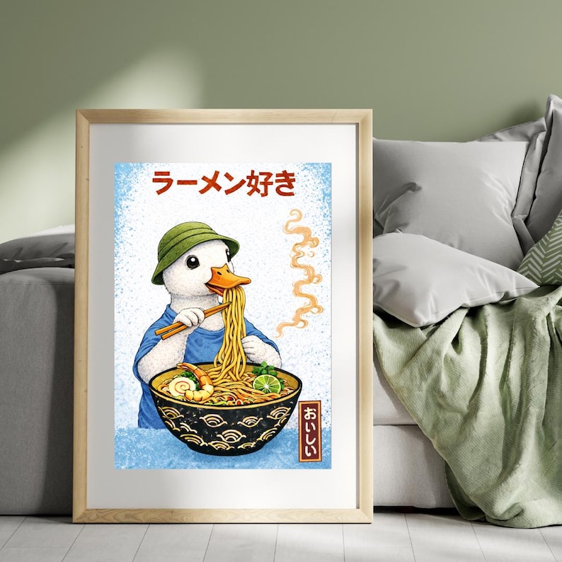 Duck Ramen Print, Japanese Noodle Art (digital Download) - Etsy