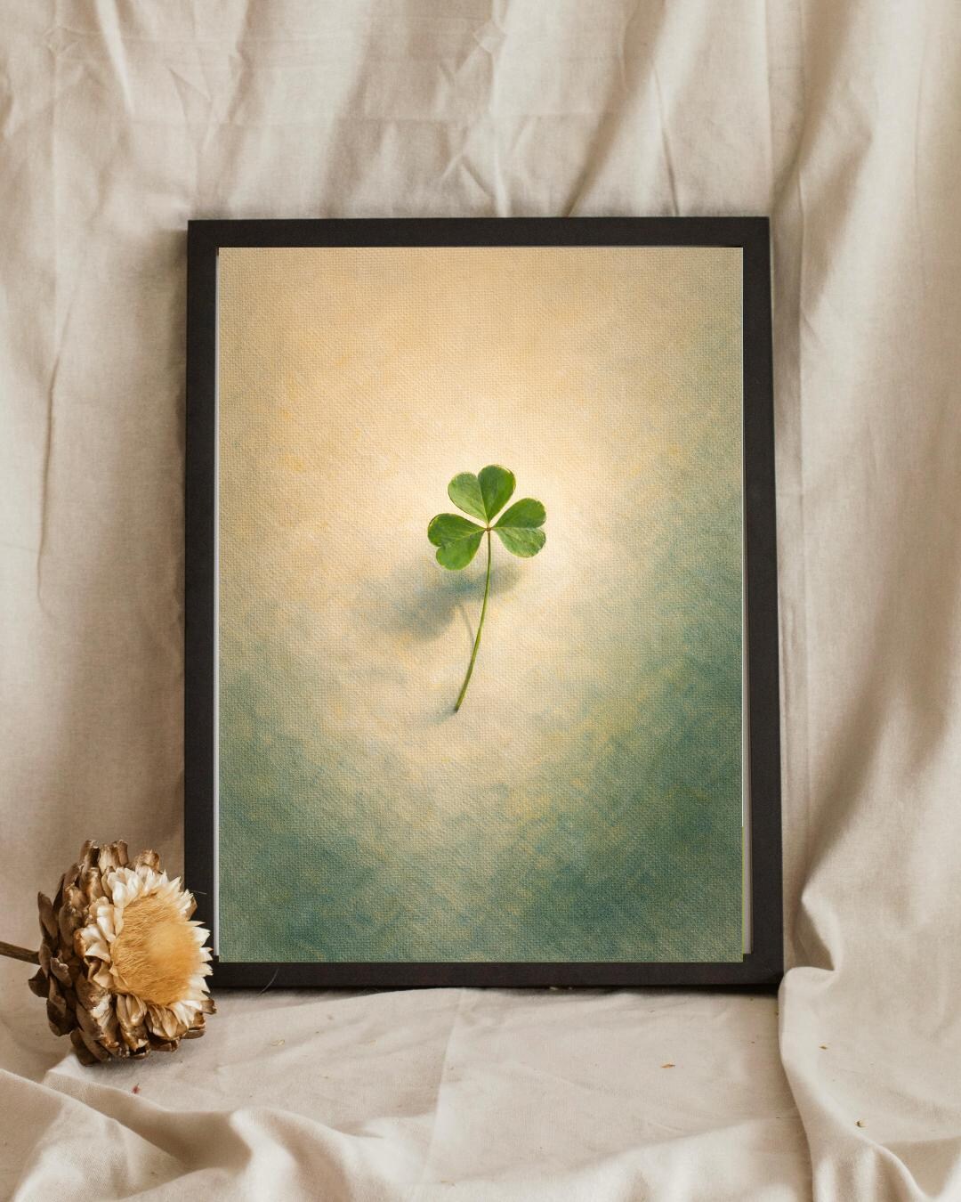 Four Leaf Clover Print, Minimalist Botanical Wall Art (digital Download ...