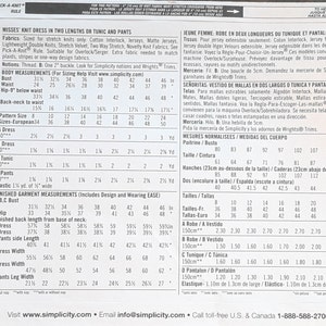 Simplicity 2369 **women's Knit Dress in Two Lengths or Tunic and Pants ...