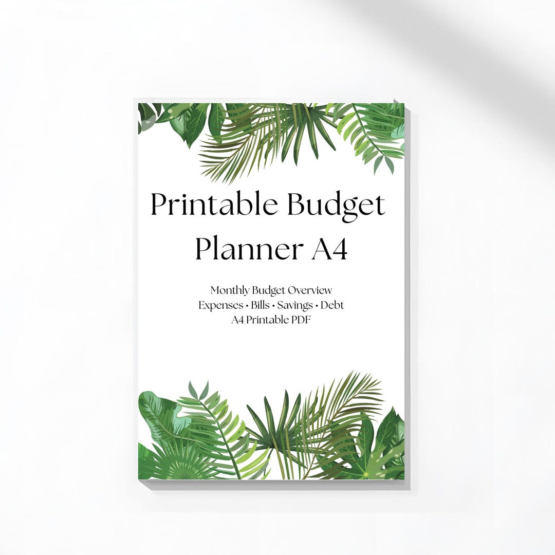 Printable Budget Planner A4 | Monthly Expense Tracker | Bills Savings ...